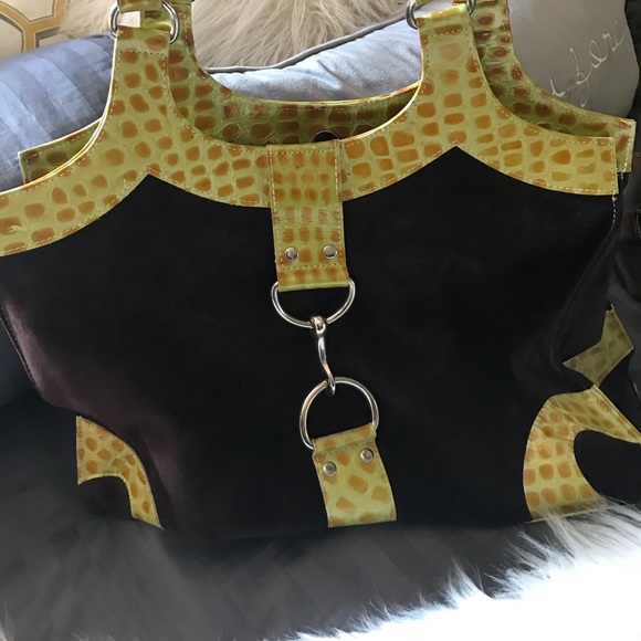 Kiki Pearl | Bags | Kiki Pearl Suede And Leather Purse | Poshmark